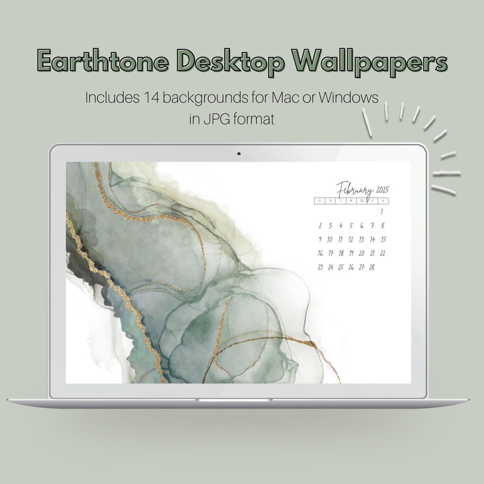 Earth Tone Minimalist Desktop Wallpapers With Calendars for 2025 Plus ...