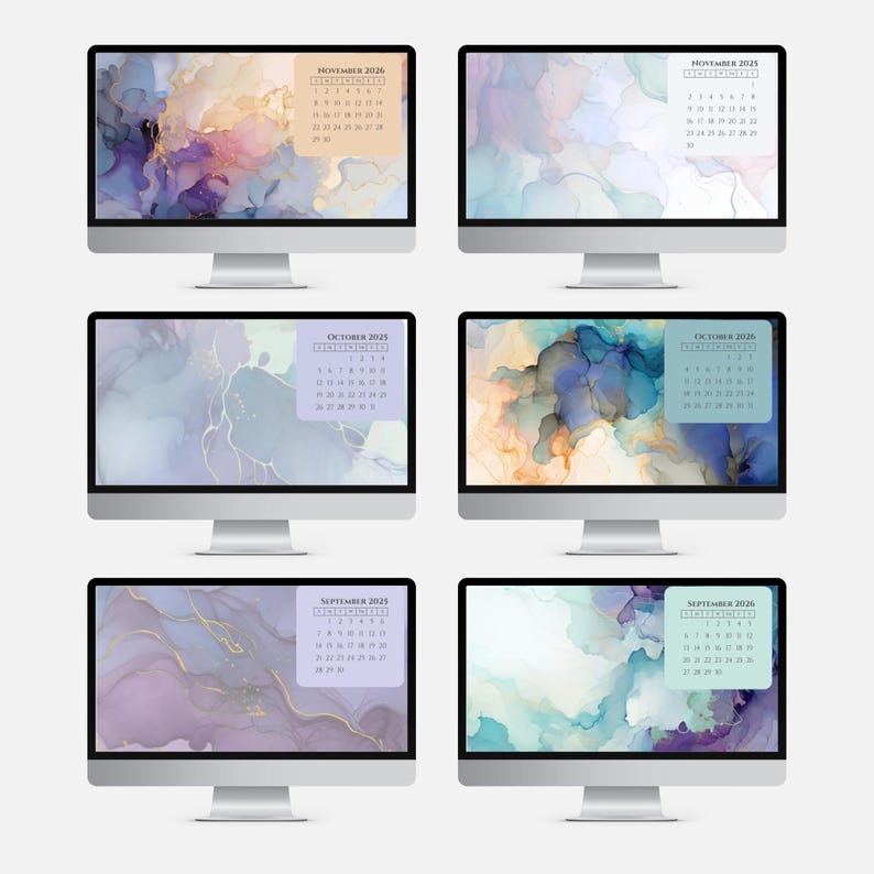 Simple Desktop Wallpapers With Calendars - July 2025 Through December ...