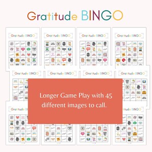 Gratitude BINGO Game - 50 Unique Cards in 2 Sizes, Perfect for ...