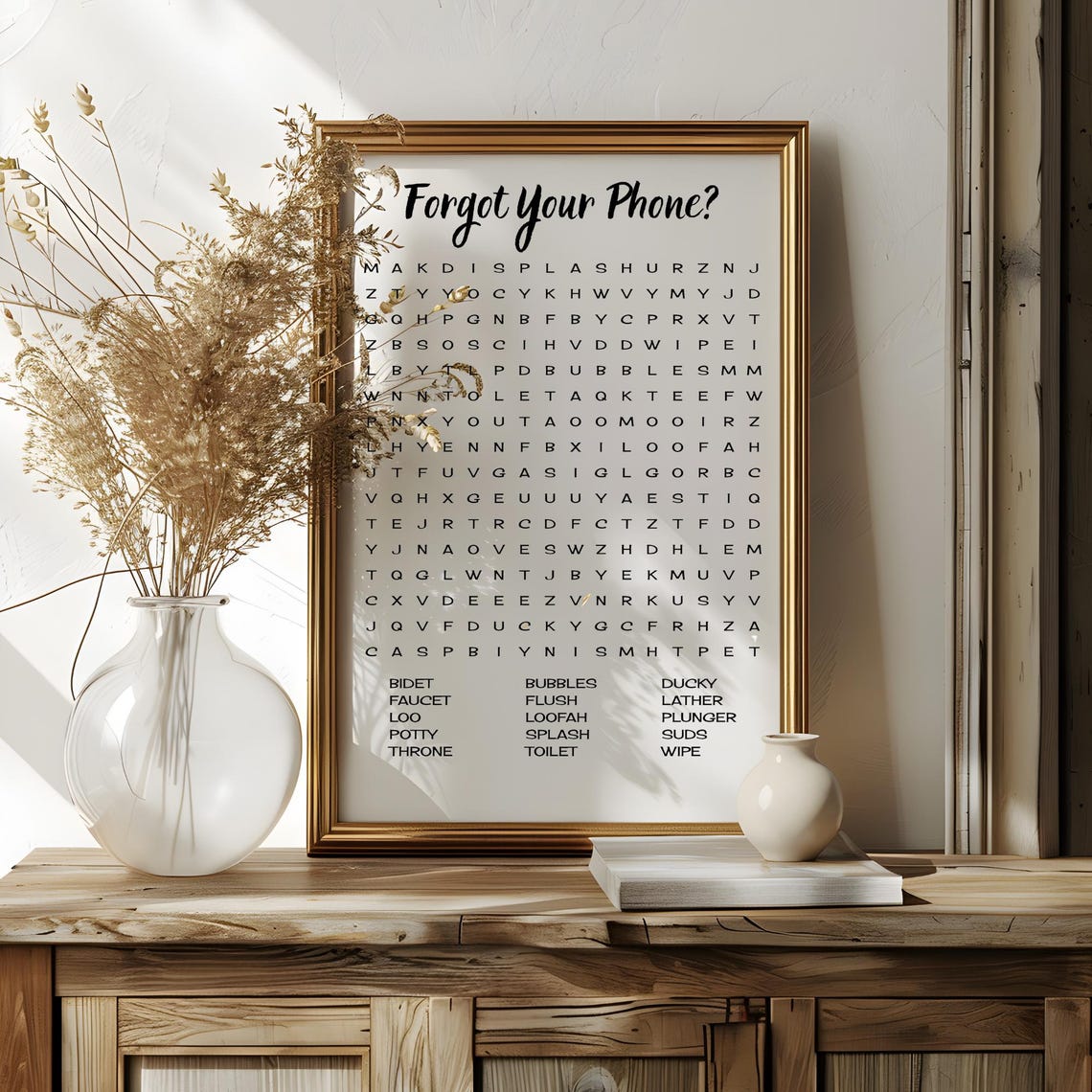 Funny Bathroom Word Search Printable - 3 Engaging Wall Art Puzzles for ...
