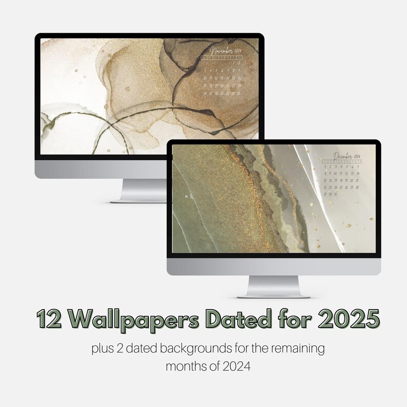 Earth Tone Minimalist Desktop Wallpapers With Calendars for 2025 Plus ...