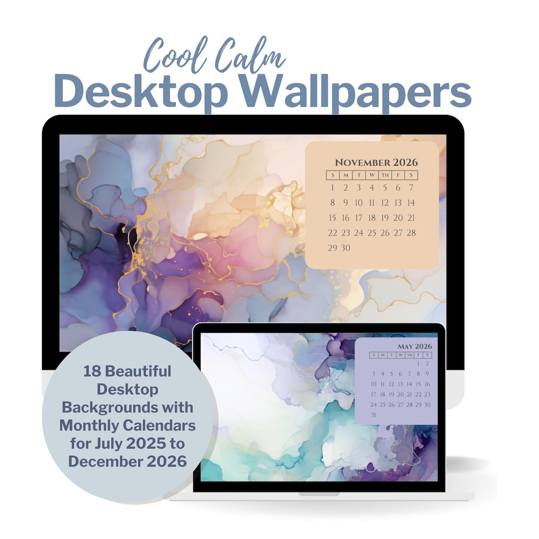 Simple Desktop Wallpapers With Calendars - July 2025 Through December ...