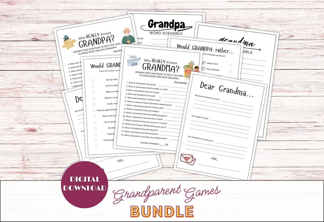 Grandparents Day Games and Activities, Test Your Grandma and Grandpa ...