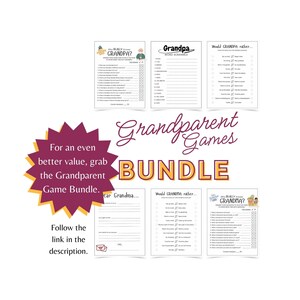 Grandma Printable Games, Great for Grandma's Birthday, Grandparents Day ...