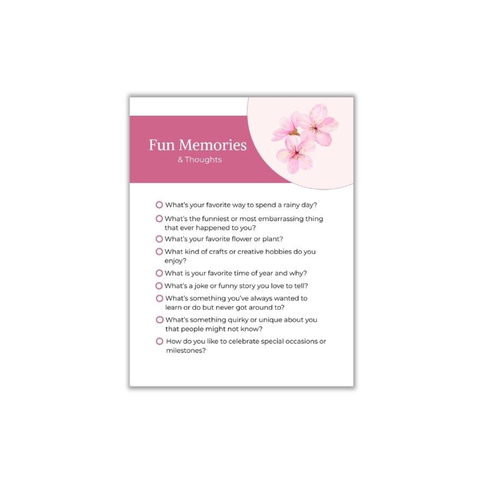 Celebrate Mom's Life Stories With This Easy-to-use Printable Memoir ...