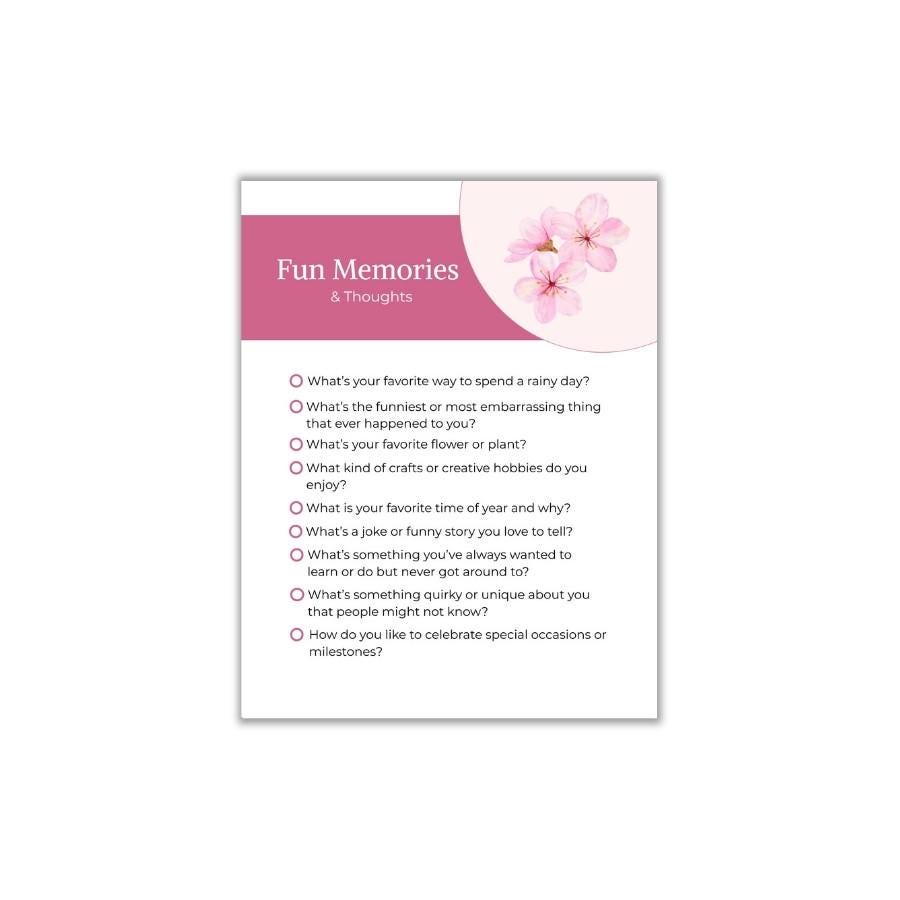 Celebrate Mom's Life Stories With This Easy-to-use Printable Memoir ...
