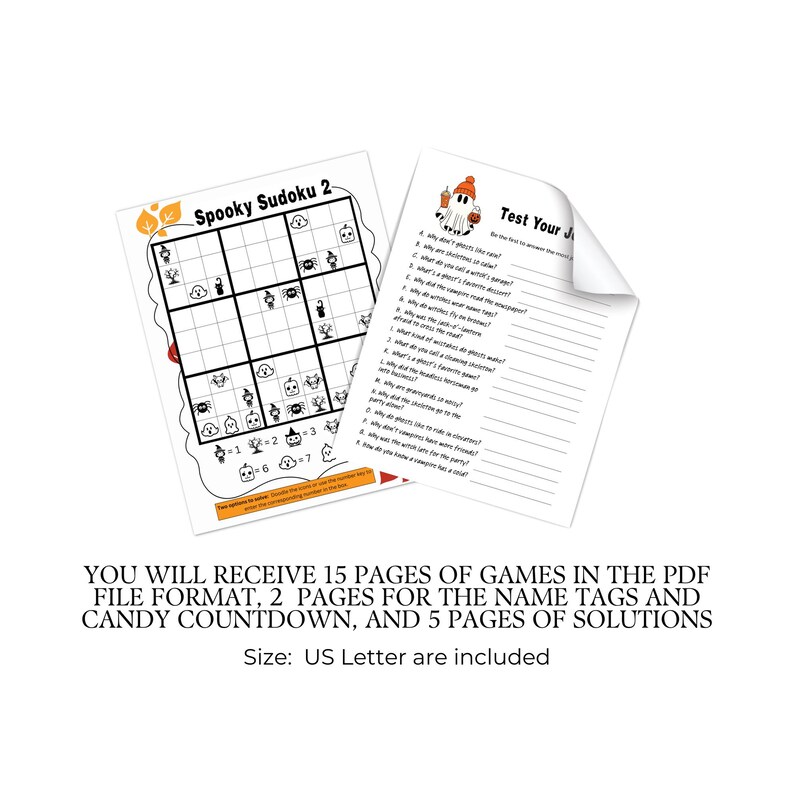 Halloween Game Bundle, Printable Fall Party Games and Puzzles - Etsy ...