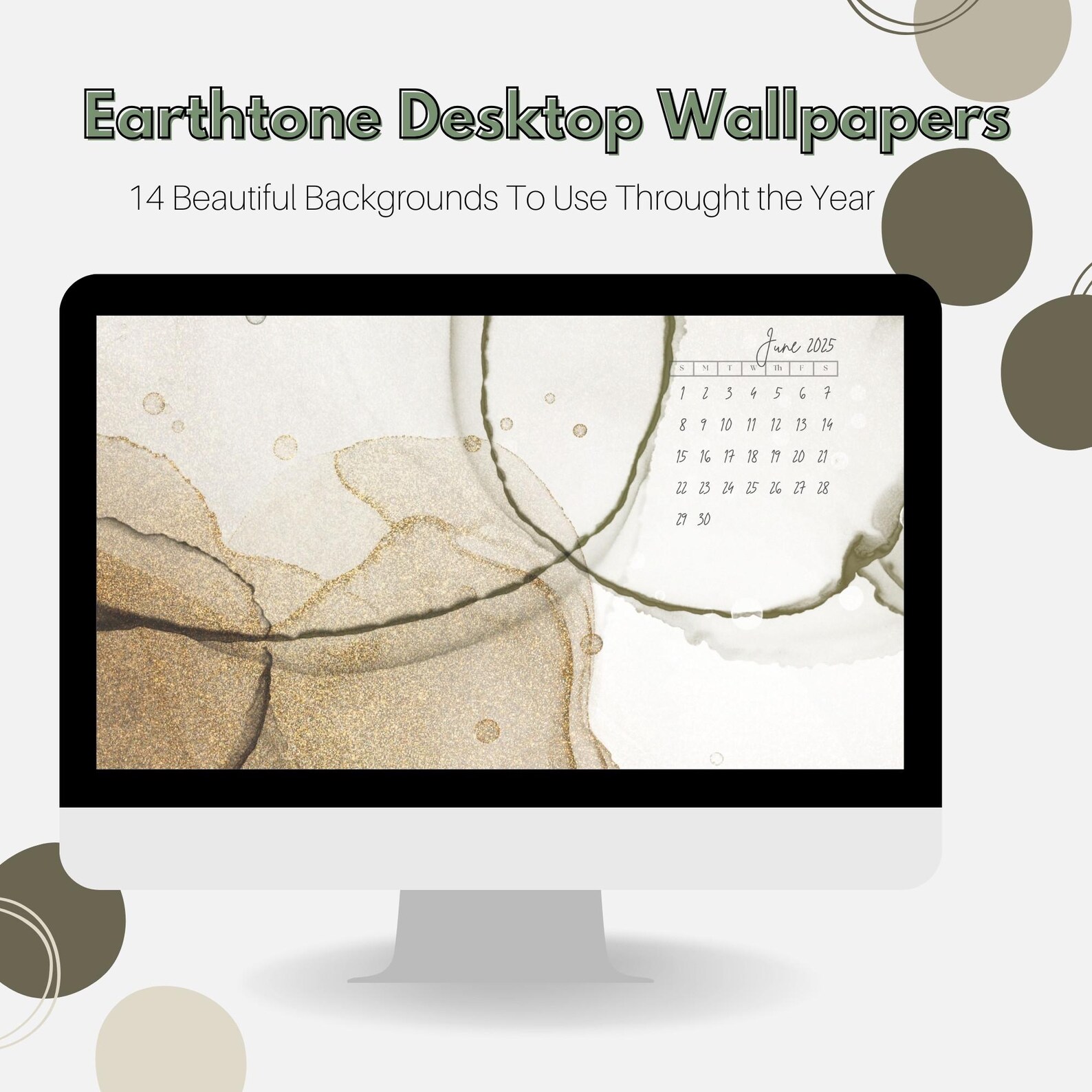 Earth Tone Minimalist Desktop Wallpapers With Calendars for 2025 Plus ...