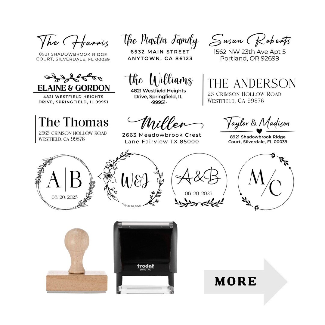 CUSTOM Wedding Stamp, Self-inking Stamp, Wood Stamp, Name Stamp ...