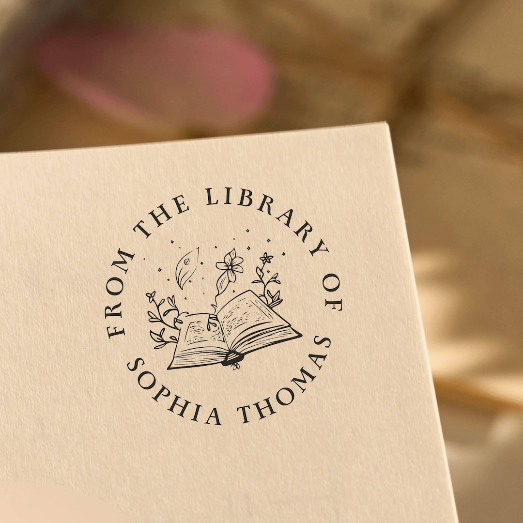 Custom Book Stamp, Self-inking Stamp, Wood Stamp, Name Stamp ...