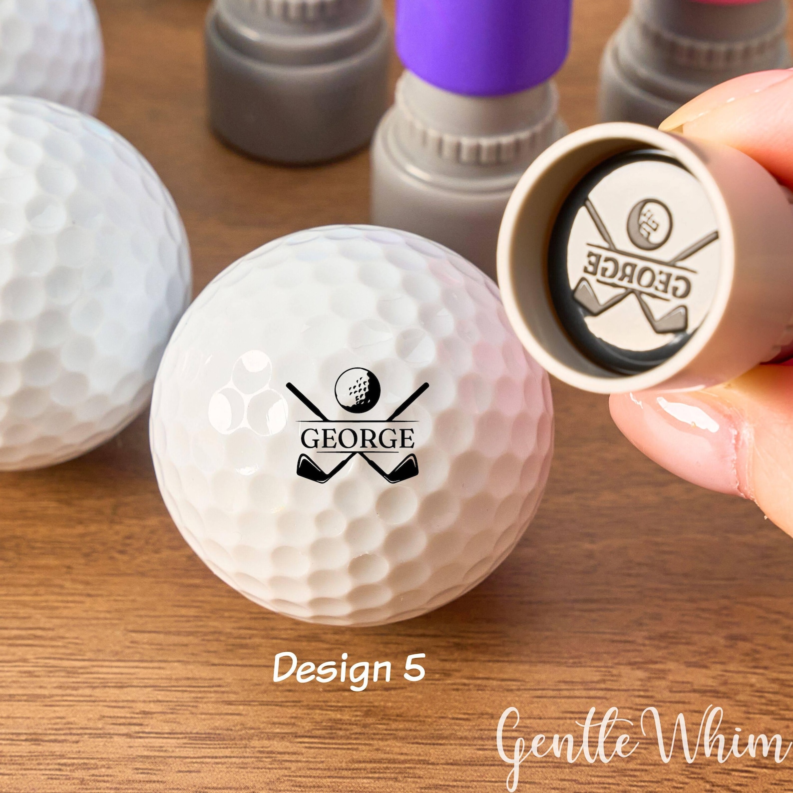 Custom Name Golf Ball Stamp, Personalized Golf Stamps, Golf Logo Stamp ...
