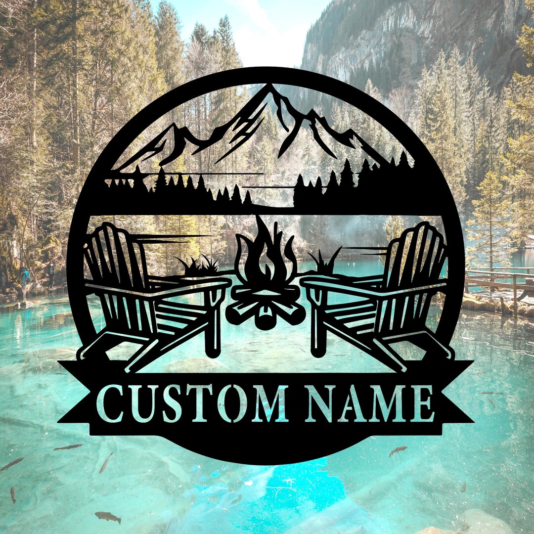 Custom Campfire Metal Wall Art, Personalized Campfire Name Metal Sign ...