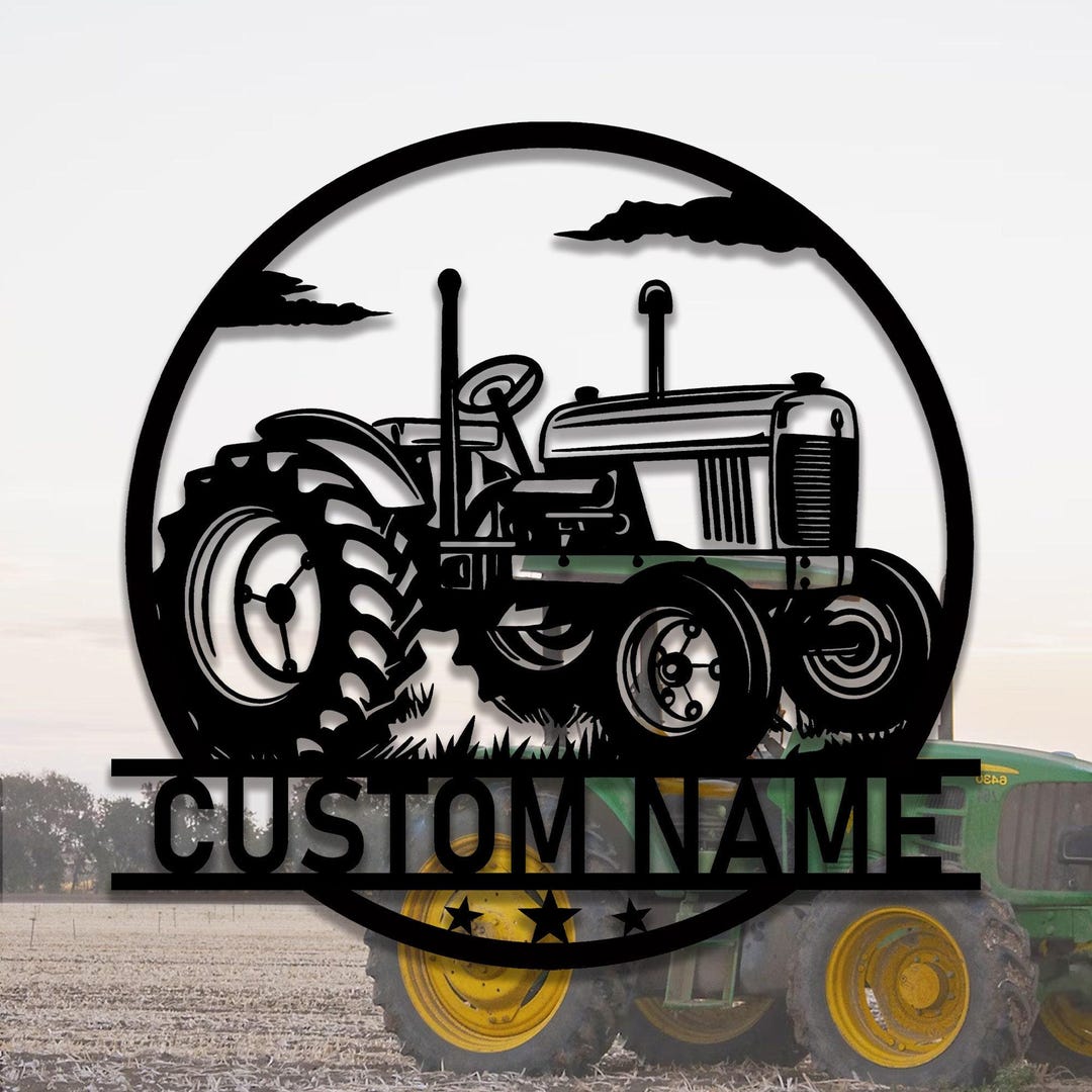 Custom Tractor Metal Sign, Personalized Tractor Metal Name Art, Decor ...
