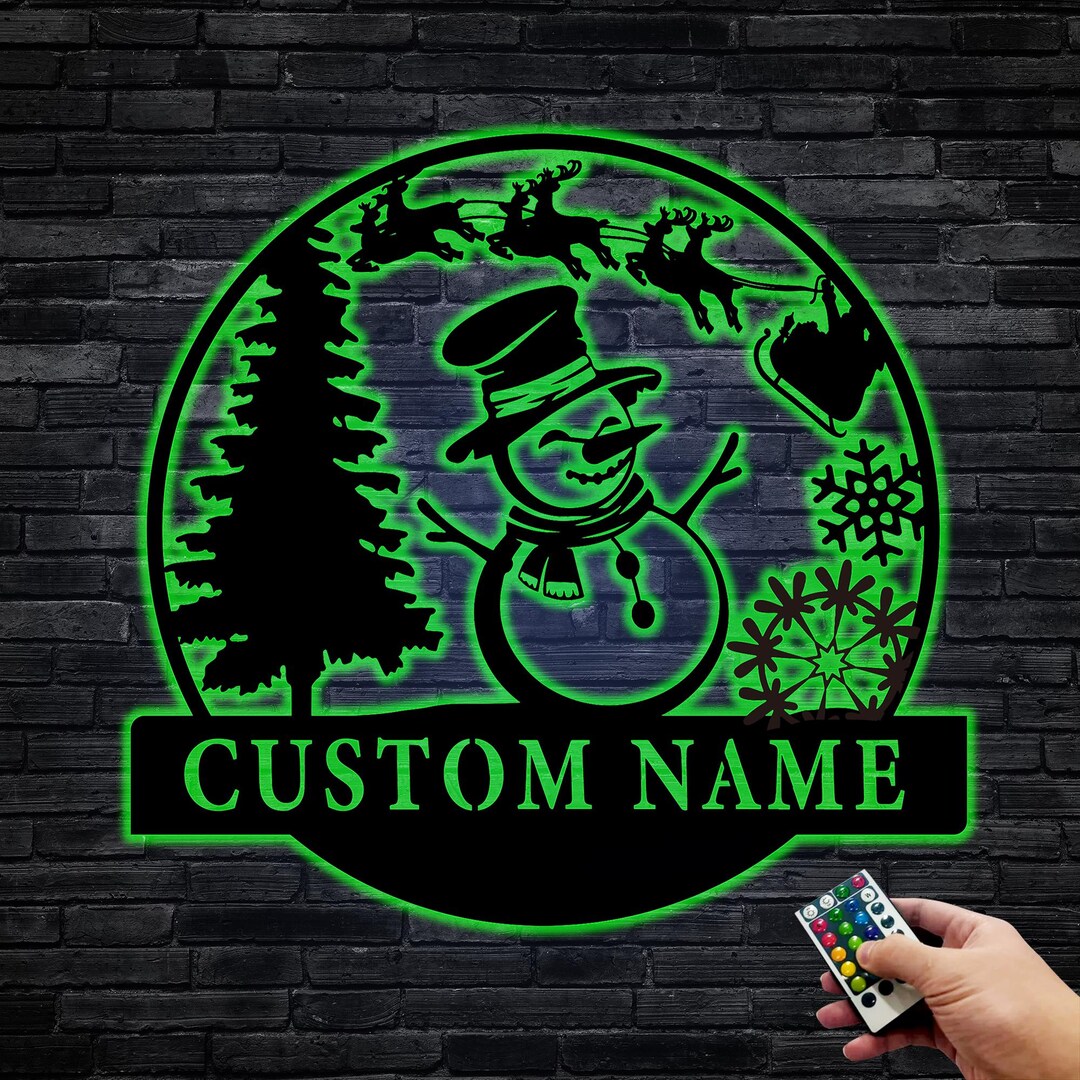 Personalized Christmas Snowman Metal Sign,custom Christmas Snowman ...