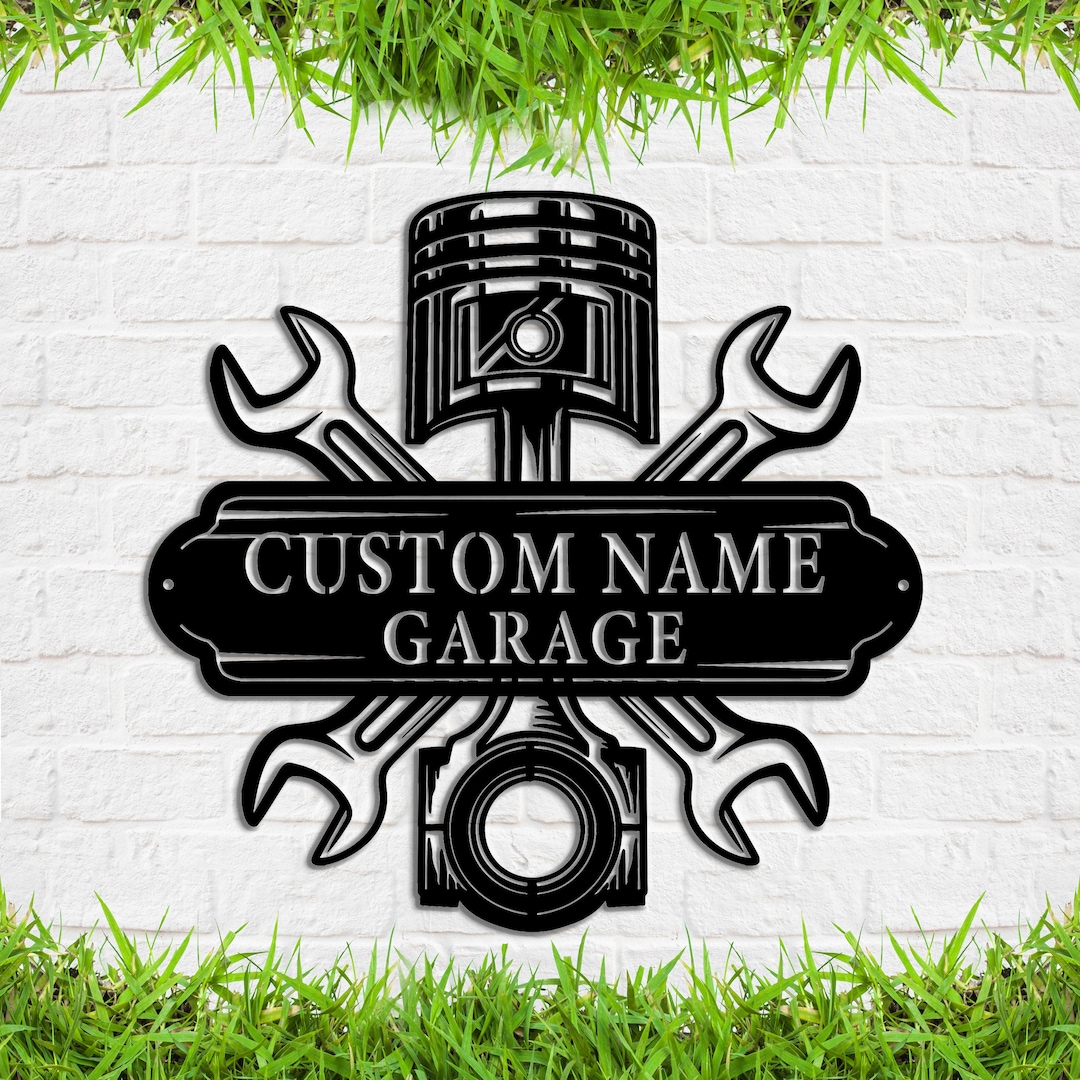 Personalized Garage Name Sign,custom Garage Tools Repair Metal Wall Art ...