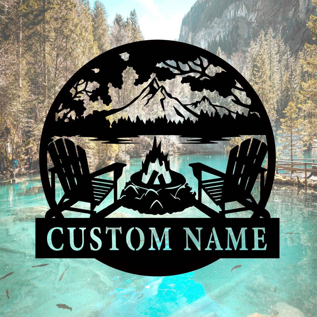 Custom Campfire Metal Name Sign, Personalized Campfire Metal Wall Art ...