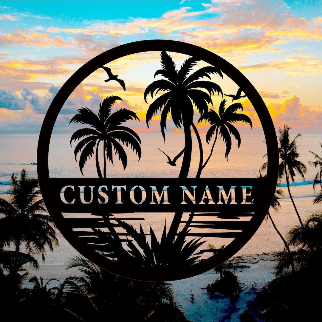 Custom Beach Metal Sign, Beach House Wall Art,personalized Beach House ...
