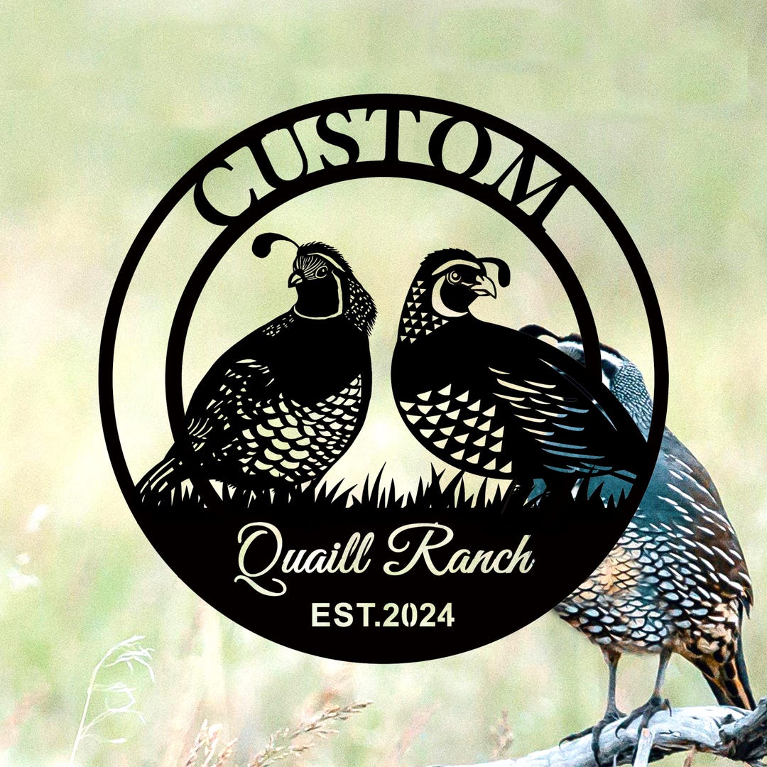 Personalized Quails Metal Wall Art,custom Quails Ranch Name Metal Sign ...