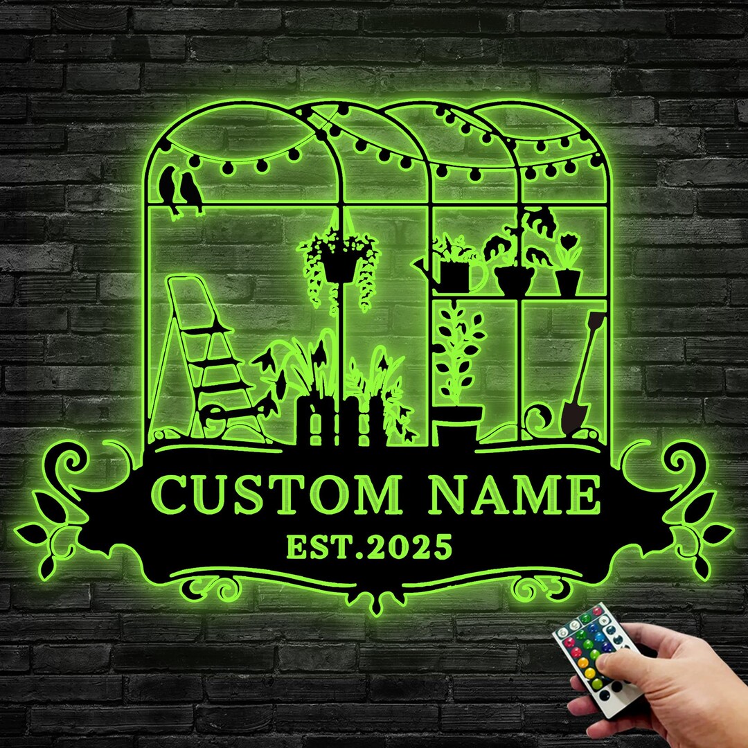 Custom Metal Greenhouse Name Sign,personalized Garden Hanging Wall ...