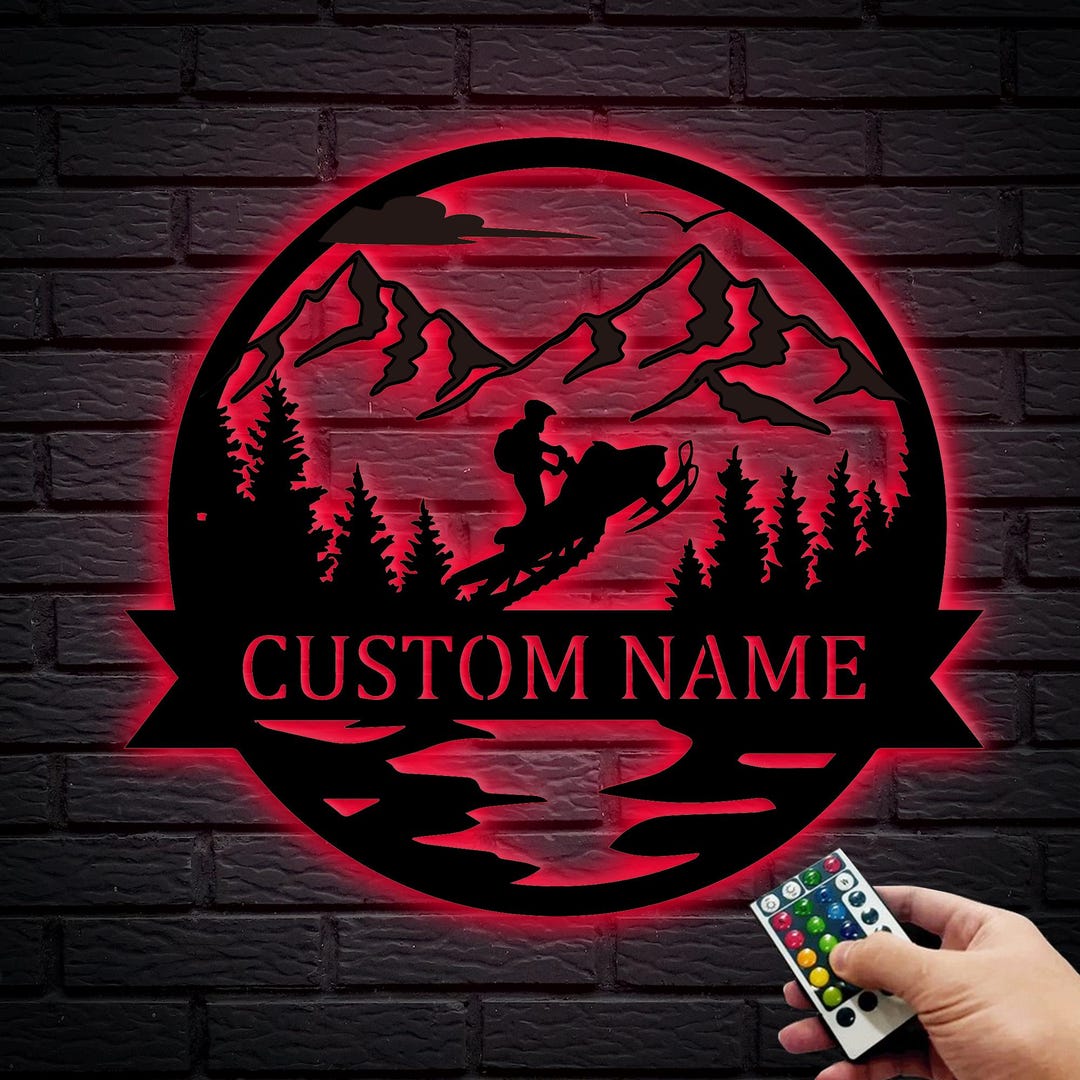 Personalized Snowmobile Metal Wall Sign,custom Snowmobile Metal Wall ...