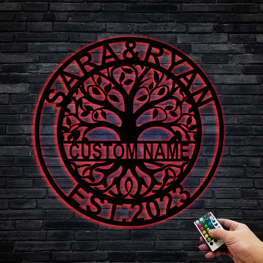 Custom Tree of Life Name Metal Sign,personalized Tree of Life Metal ...