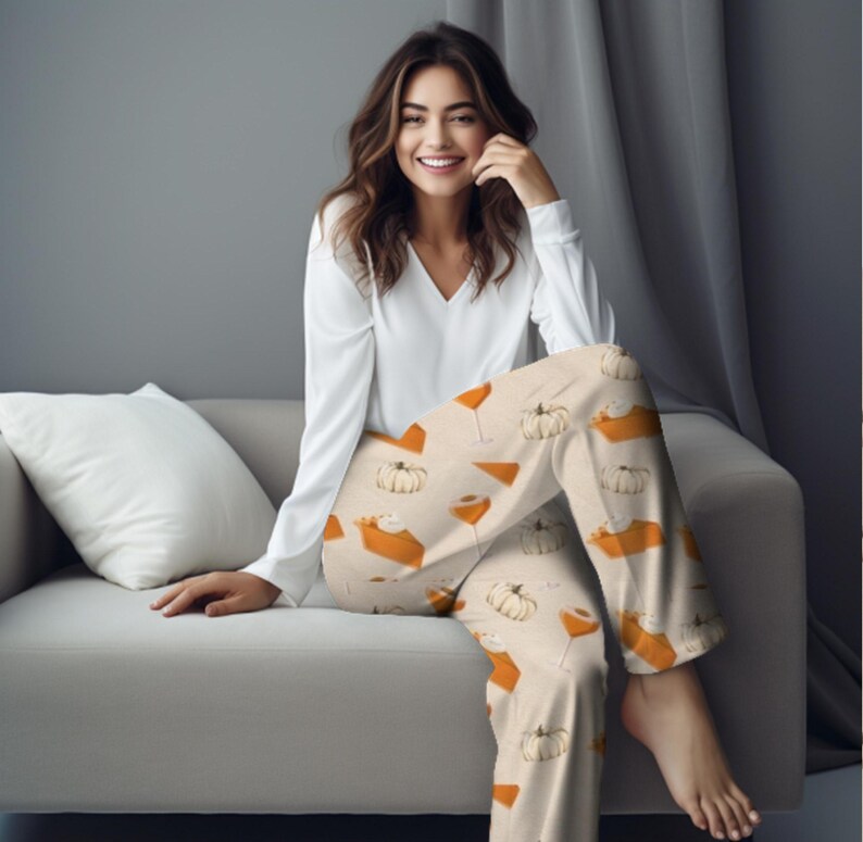 Cozy Fall Pajamas With Pumpkin Pie and Martini Theme - Etsy