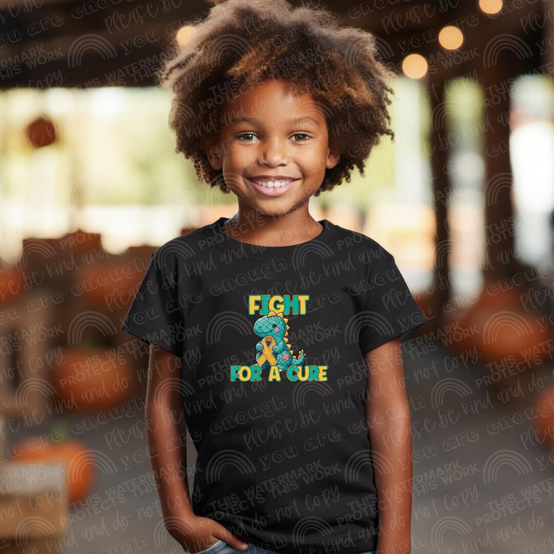 Fight for A Cure Green Dino Childhood Cancer Awareness PNG, DTF ...