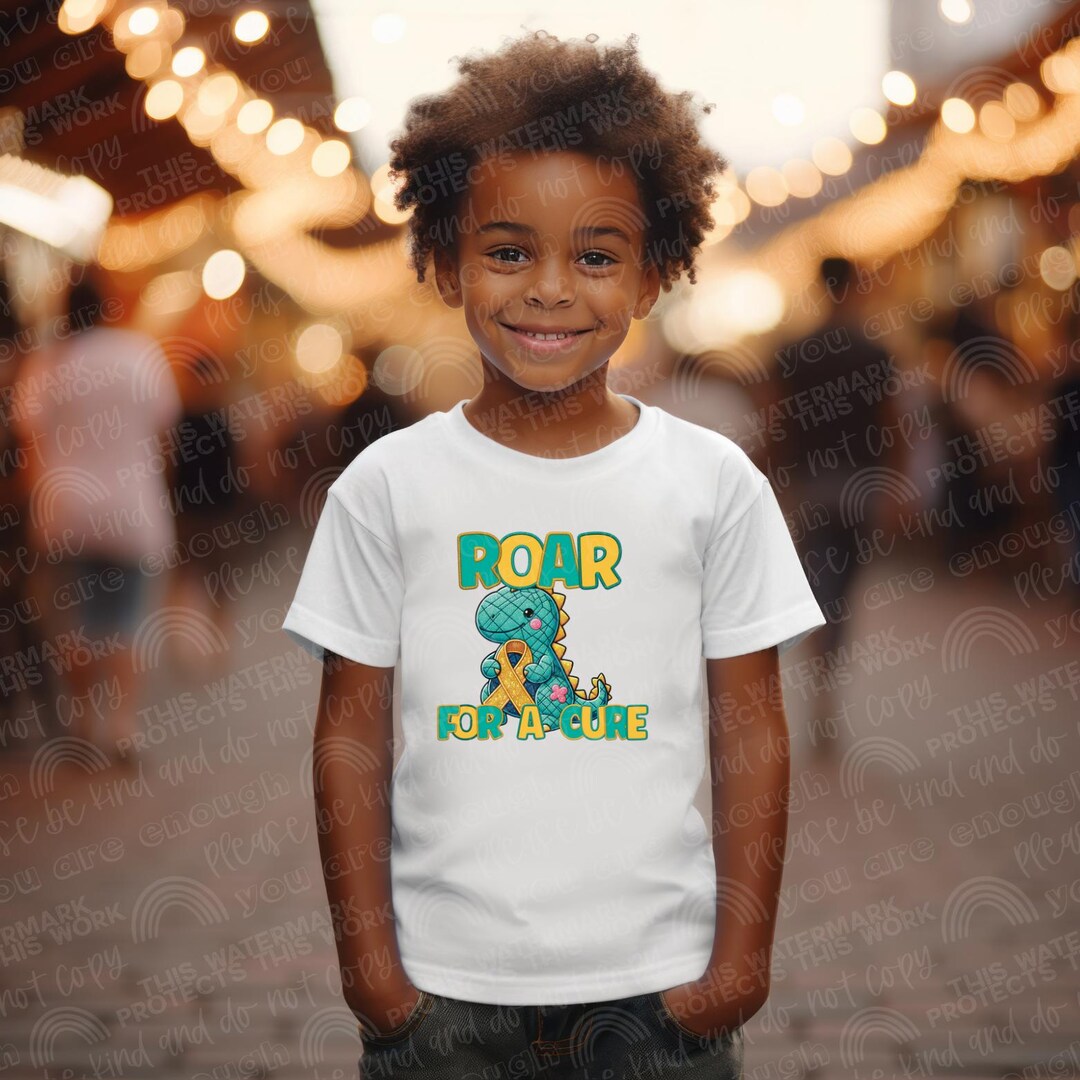 Roar for A Cure Green Dino Childhood Cancer Awareness PNG, DTF ...