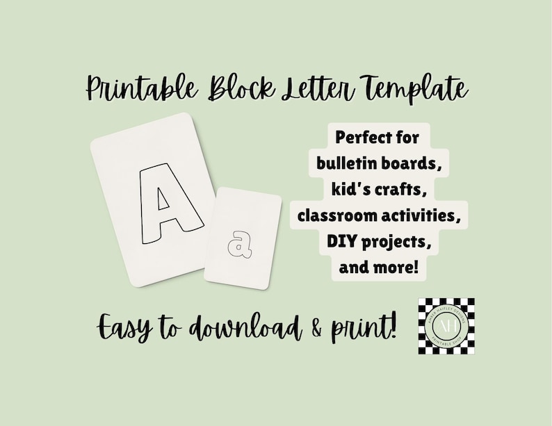 Printable Block Letter Template - Etsy