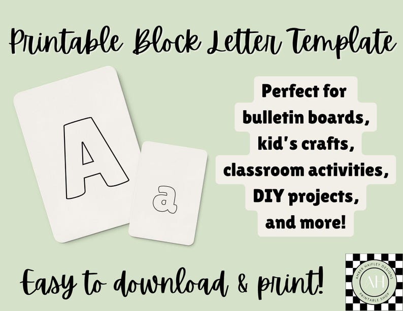 Printable Block Letter Template - Etsy