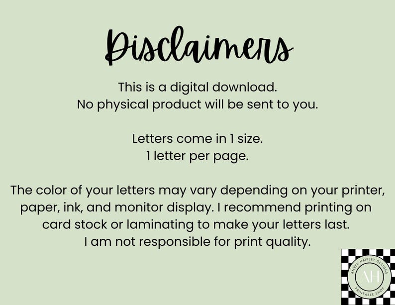 Printable Block Letter Template - Etsy