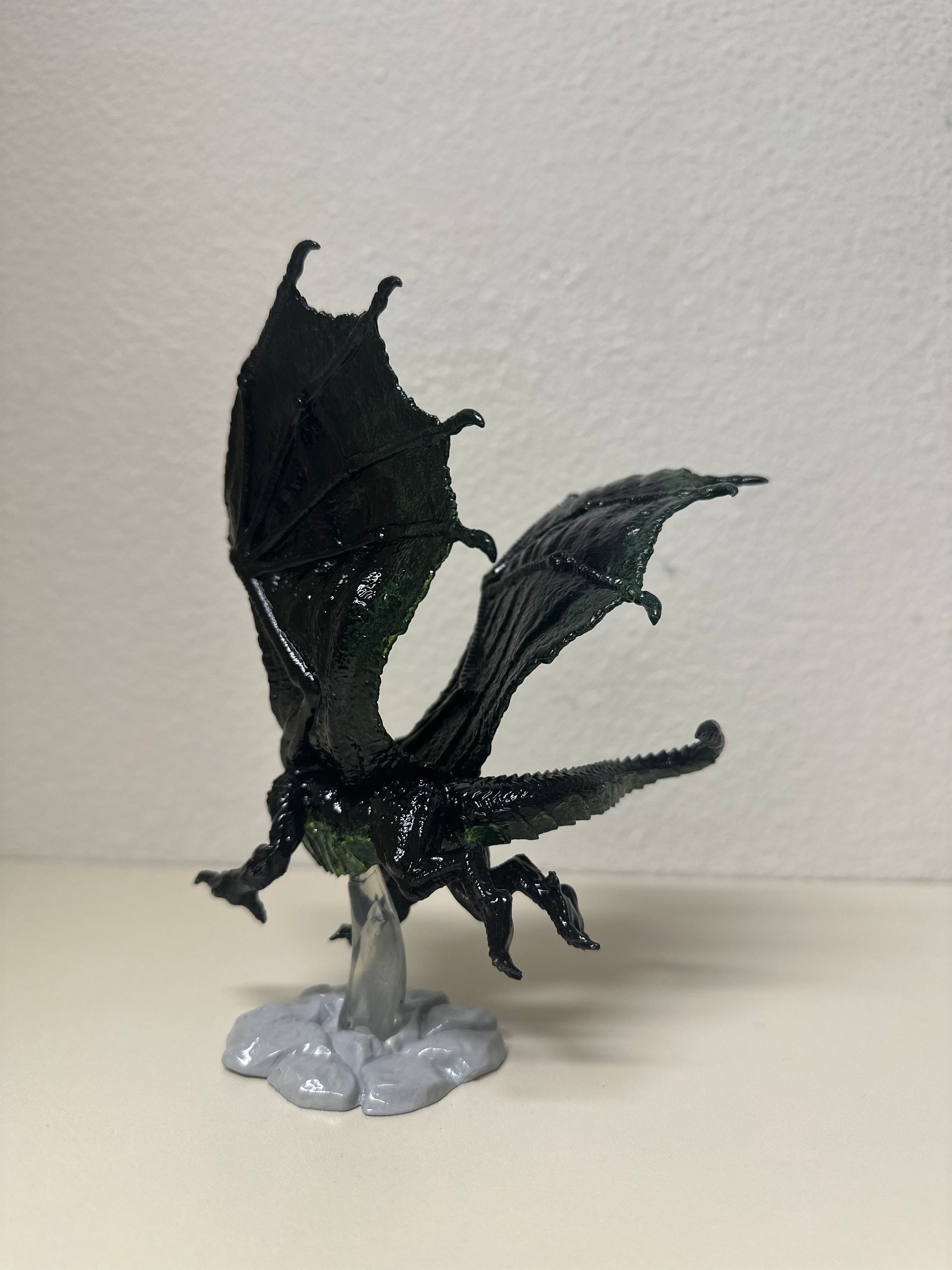 Hand Painted Adult Black Dragon Mini. - Etsy