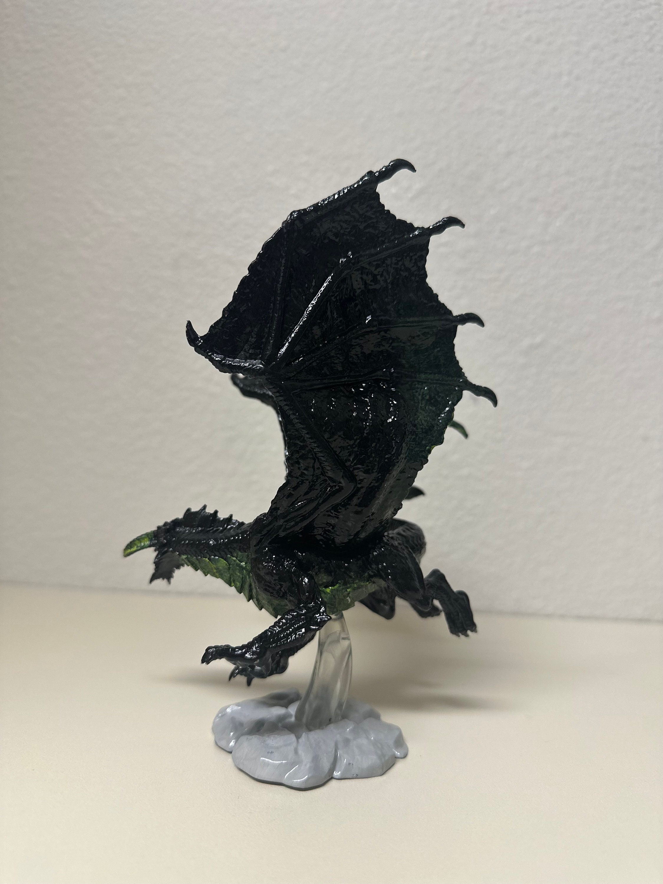 Hand Painted Adult Black Dragon Mini. - Etsy