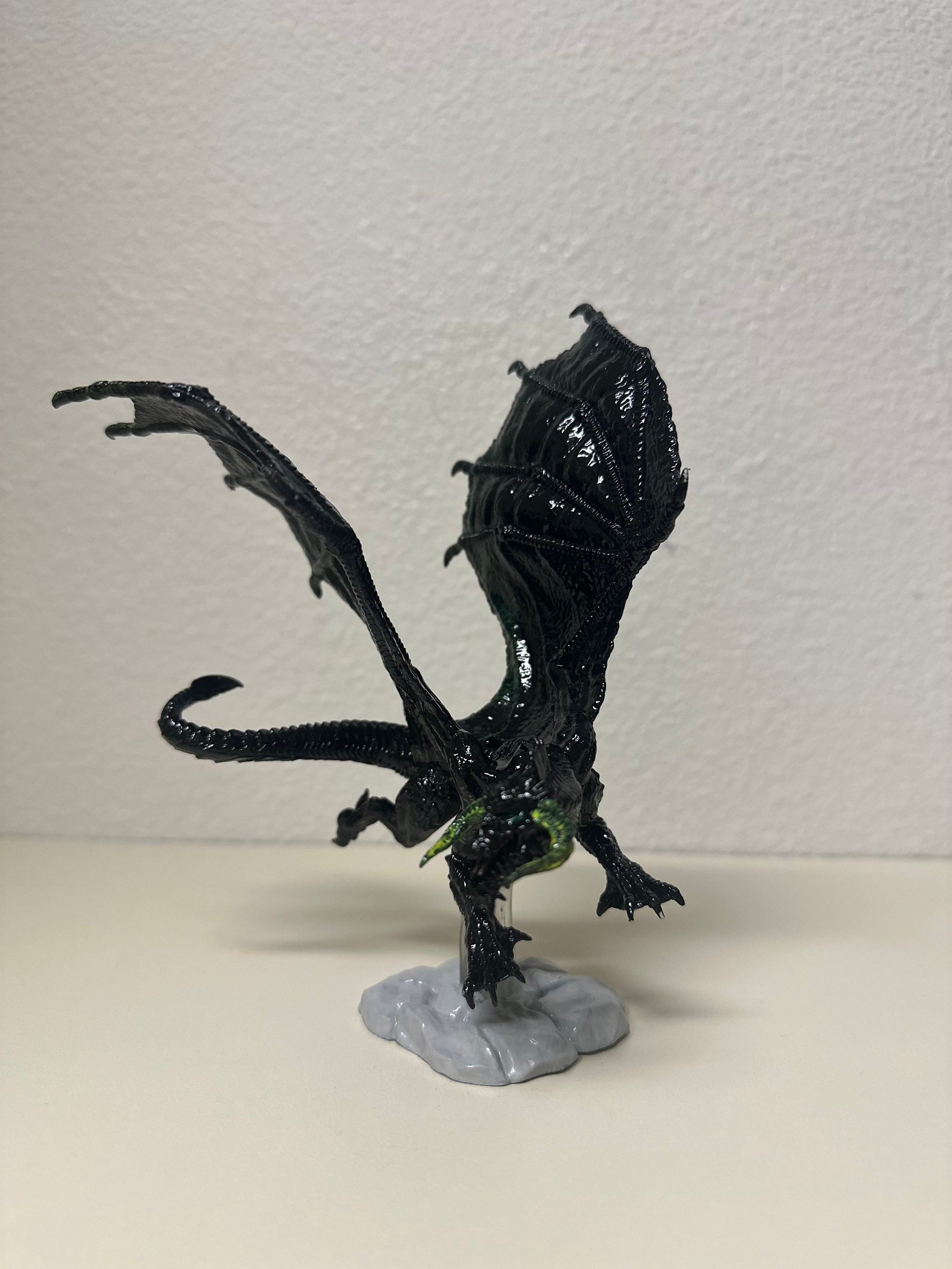 Hand Painted Adult Black Dragon Mini. - Etsy