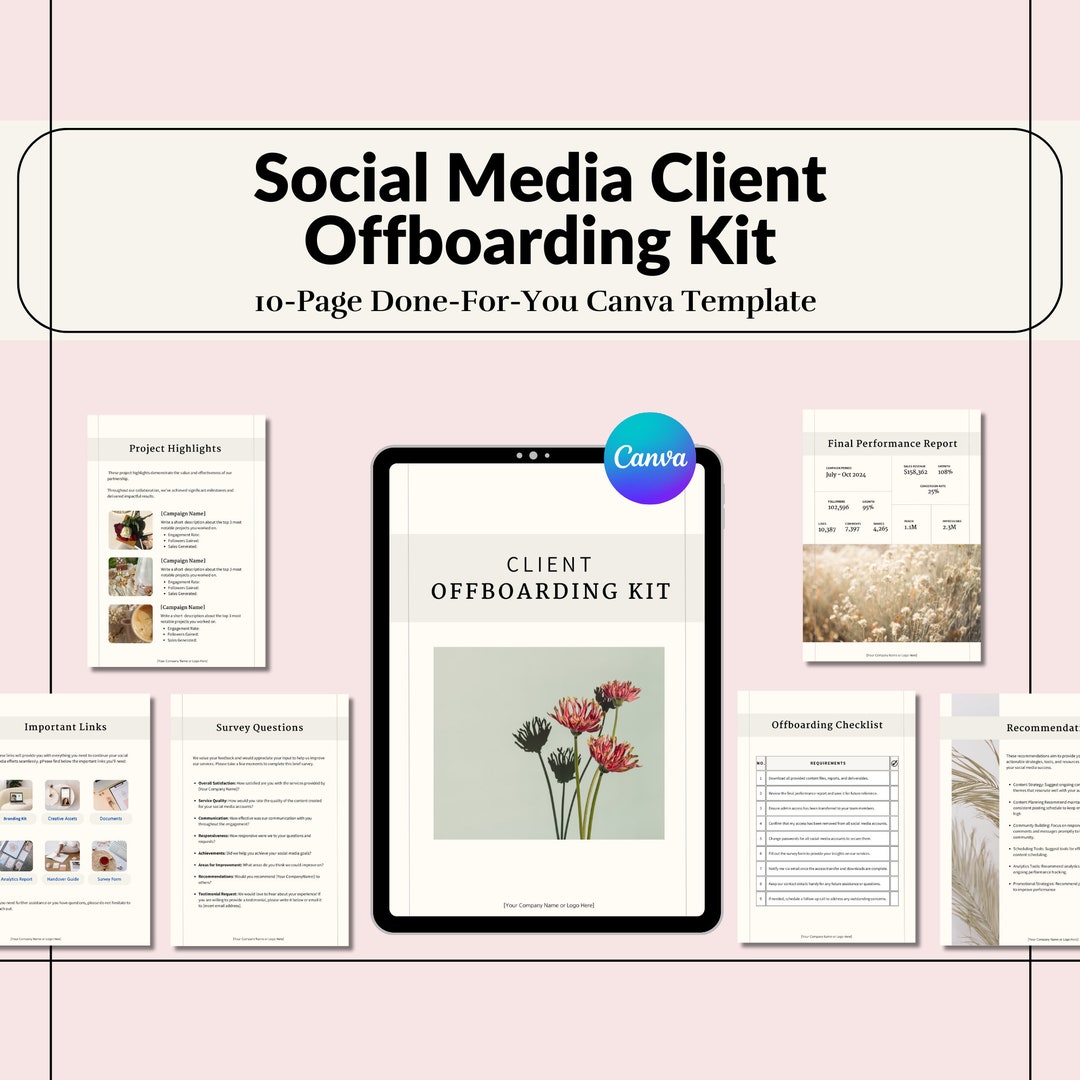 Social Media Client Offboarding Kit Template, Client Exit Service ...