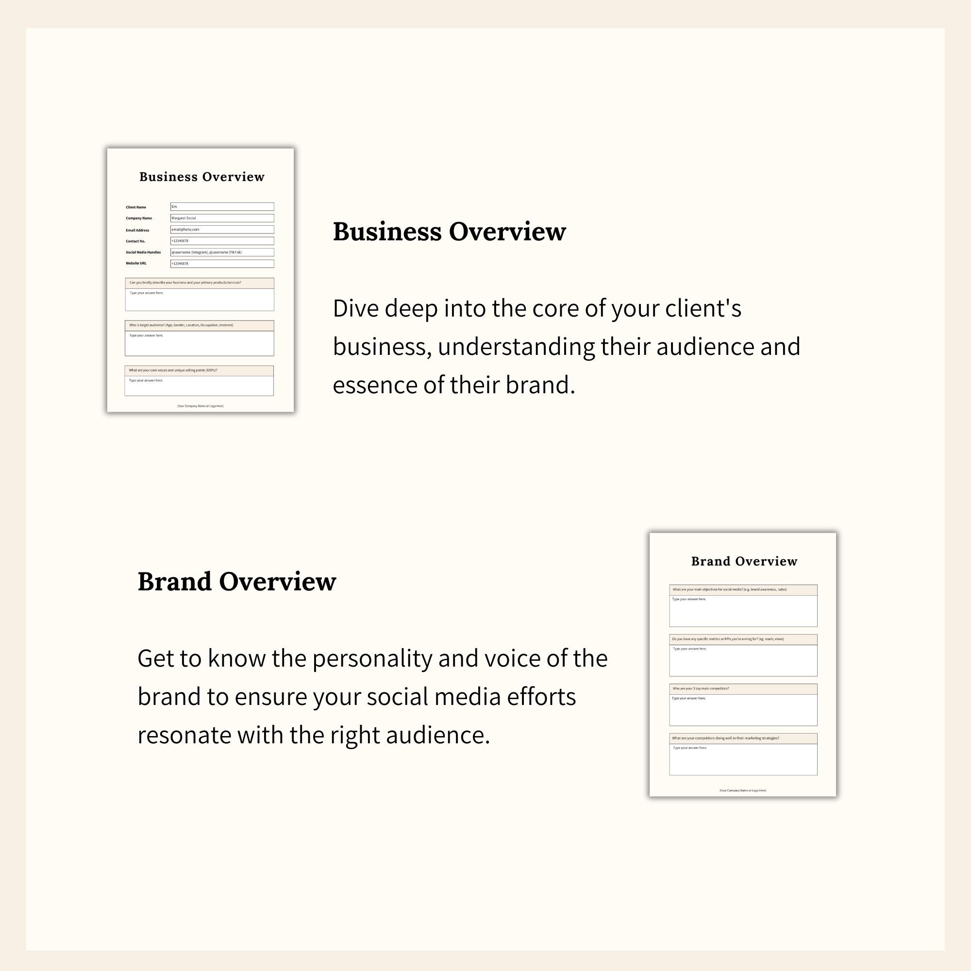 Social Media Onboarding Questionnaire, New Client Onboarding Kit ...