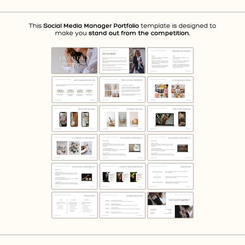 Social Media Portfolio Template, Social Media Manager Portfolio, Social ...