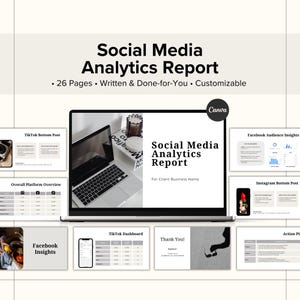 Social Media Report Template, Social Media Analytics, Social Media ...