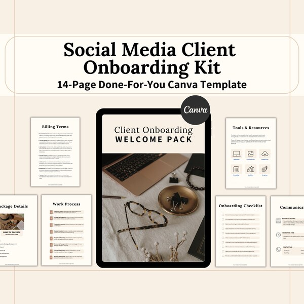 Social Media New Client Onboarding Kit Template, Client Welcome Packet ...