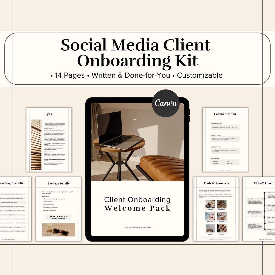 Social Media New Client Onboarding Kit Template, Client Welcome Packet ...