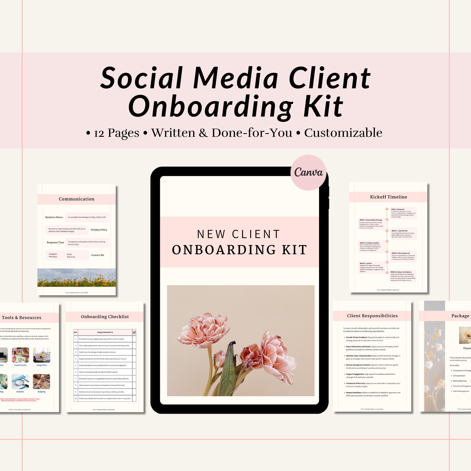 Social Media New Client Onboarding Kit Template: Client Welcome Pack ...