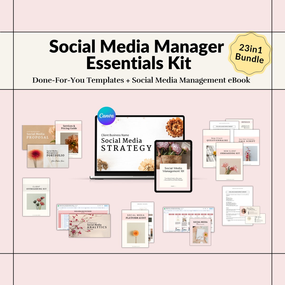 23in1 Social Media Manager Starter Kit, Social Media Manager Package ...