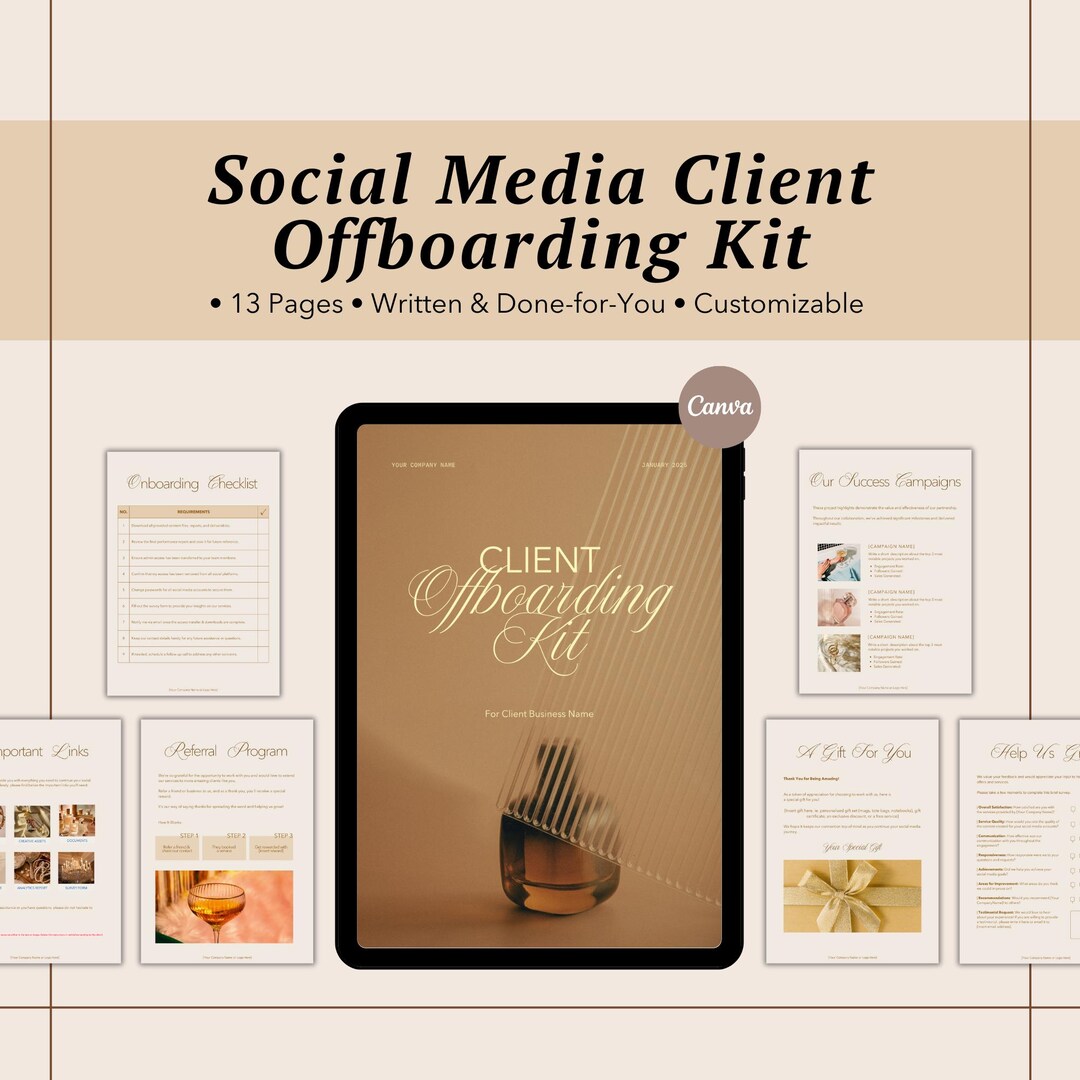 Client Offboarding Kit Template, Social Media Client Goodbye Packet ...