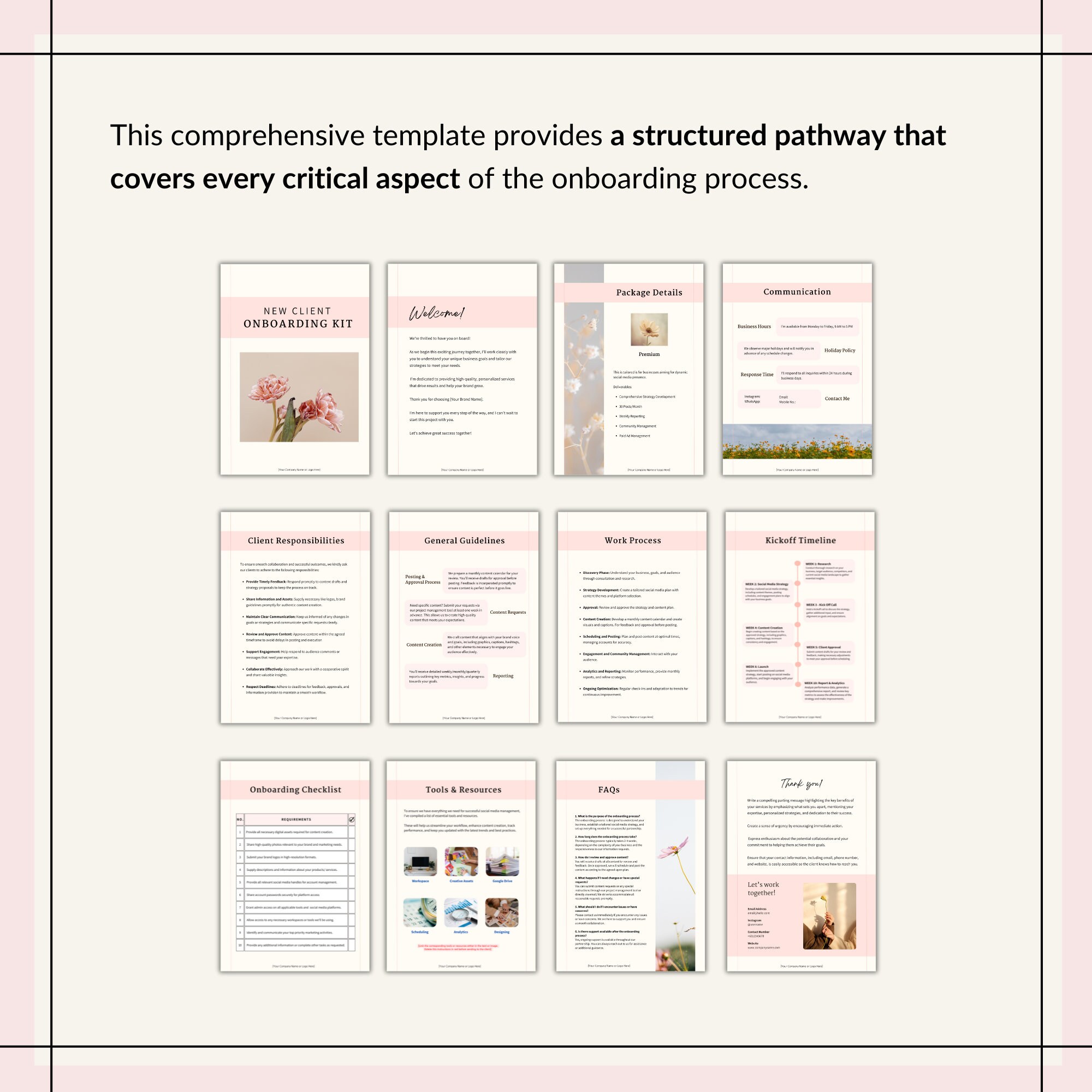 Social Media New Client Onboarding Kit Template, Client Welcome Pack ...