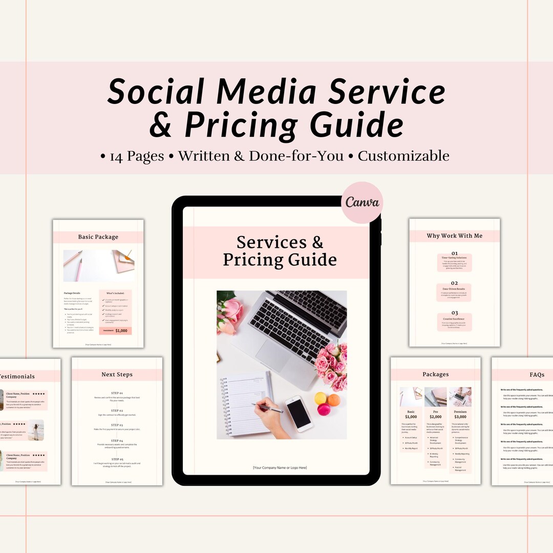 Social Media Service & Pricing Guide, Price List, Social Media Manager ...