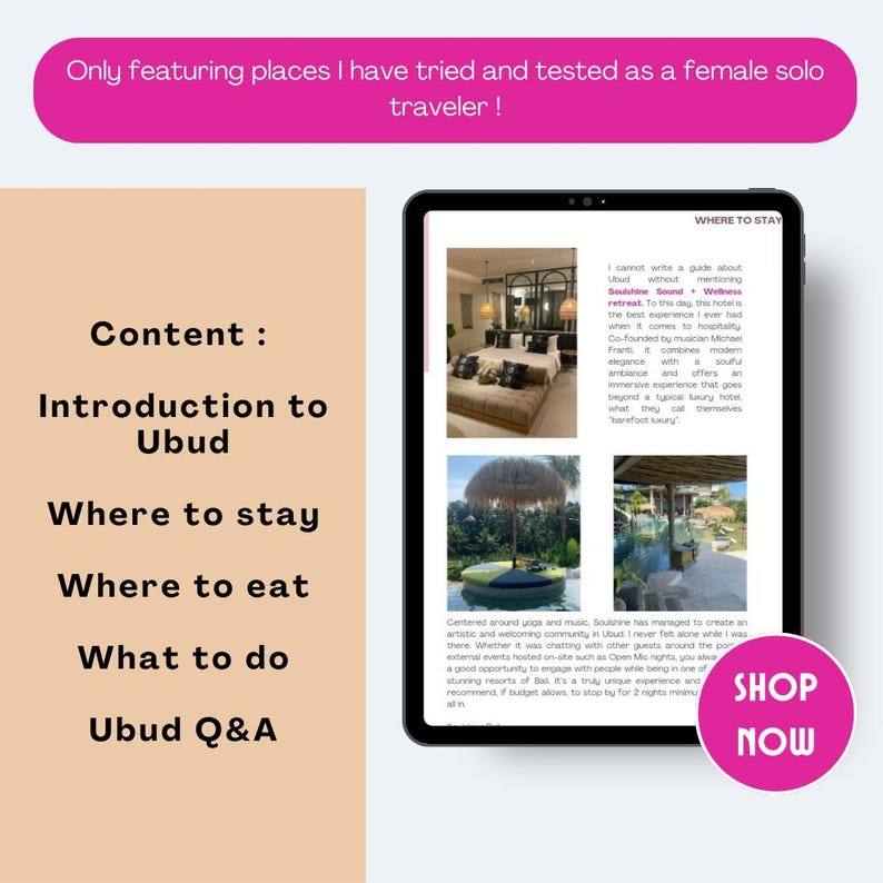 Female Solo Travel Digital Travel Guide Ubud Bali - Etsy