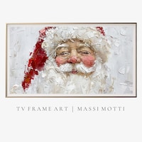 Santa Claus Frame Tv Art, Santa Reindeer, Vintage Santa TV Art ...