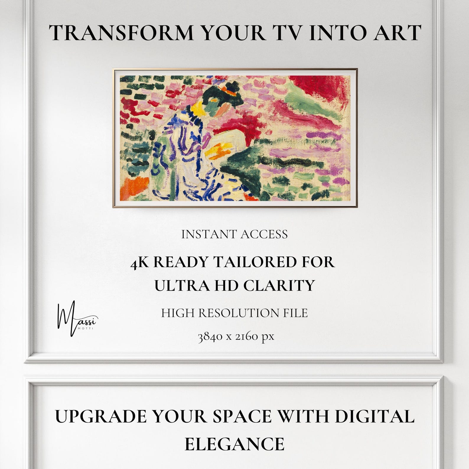 Henri Matisse TV Art, Frame TV Download Matisse Blue, Vintage TV Frame ...
