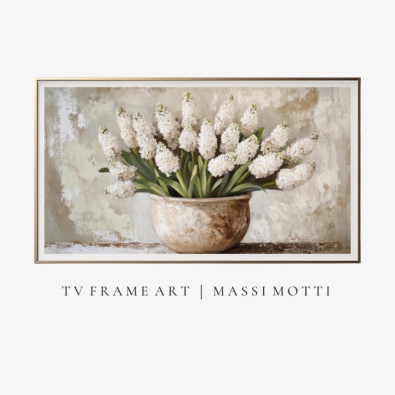 TV Frame With Realistic Hyacinth Flowers, Hyacinth TV Art Decor for ...