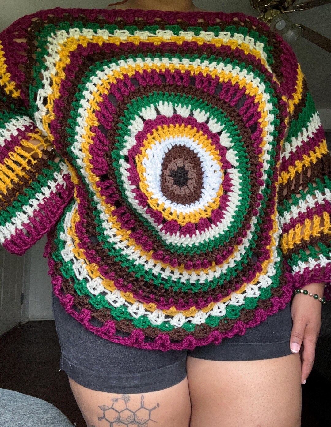 Customizable Crochet Eye Sweater - Etsy